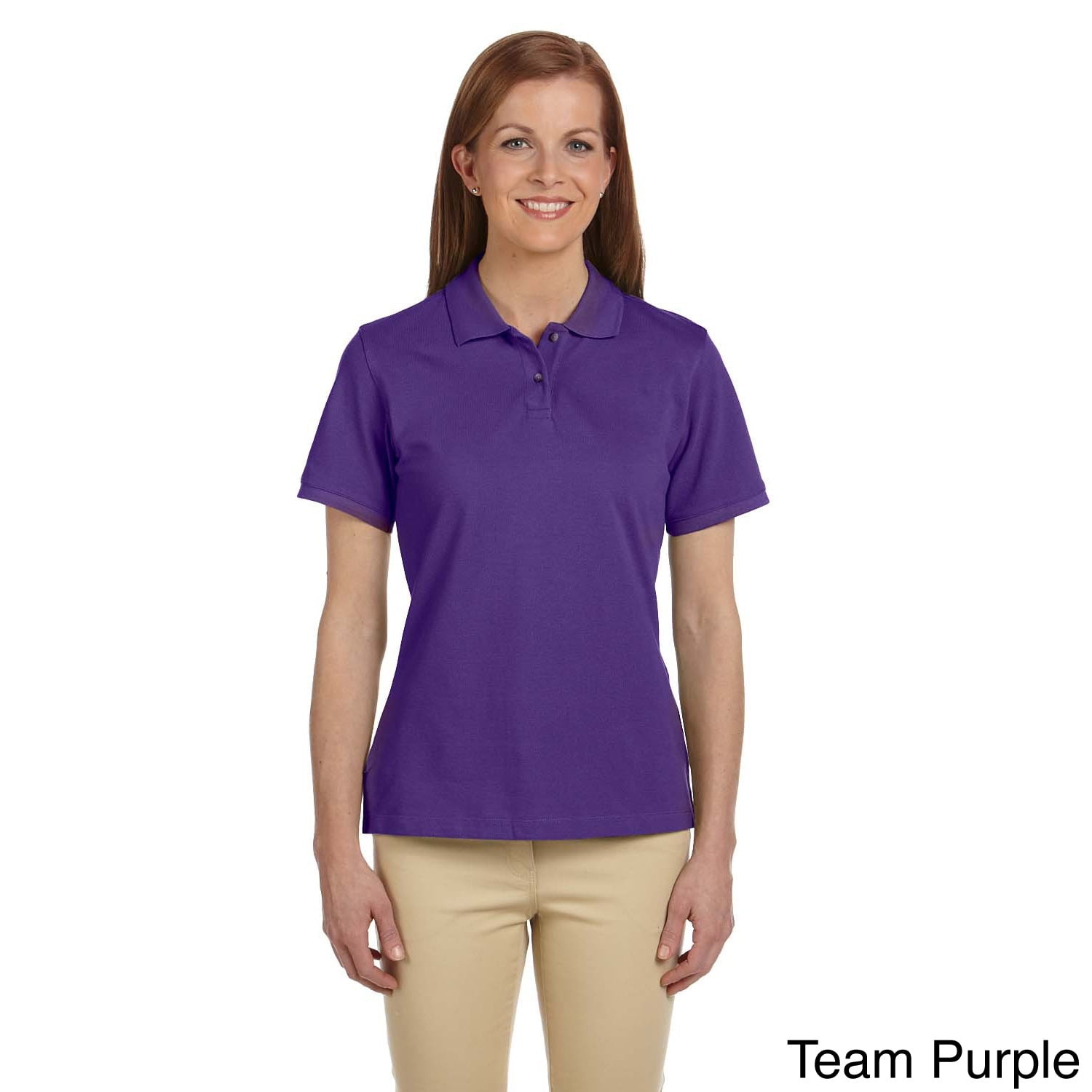 M200W Harriton Ladies Ringspun Cotton Short-Sleeve Polo Team Purple S ...