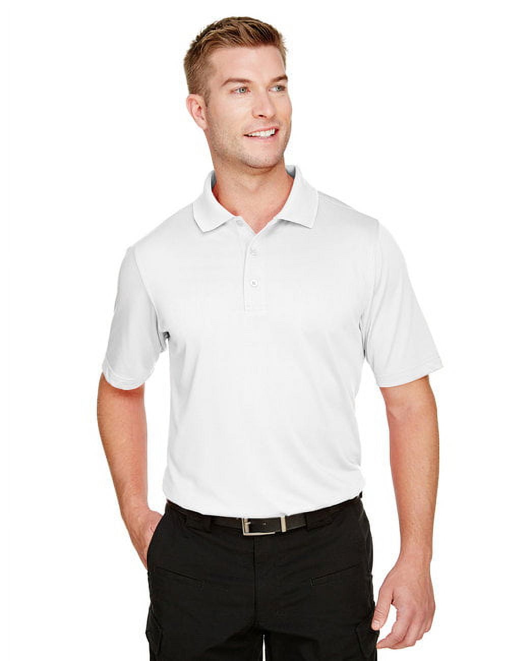 Harriton M348 Men's Advantage Snag Protection Plus Polo-White-5XL ...