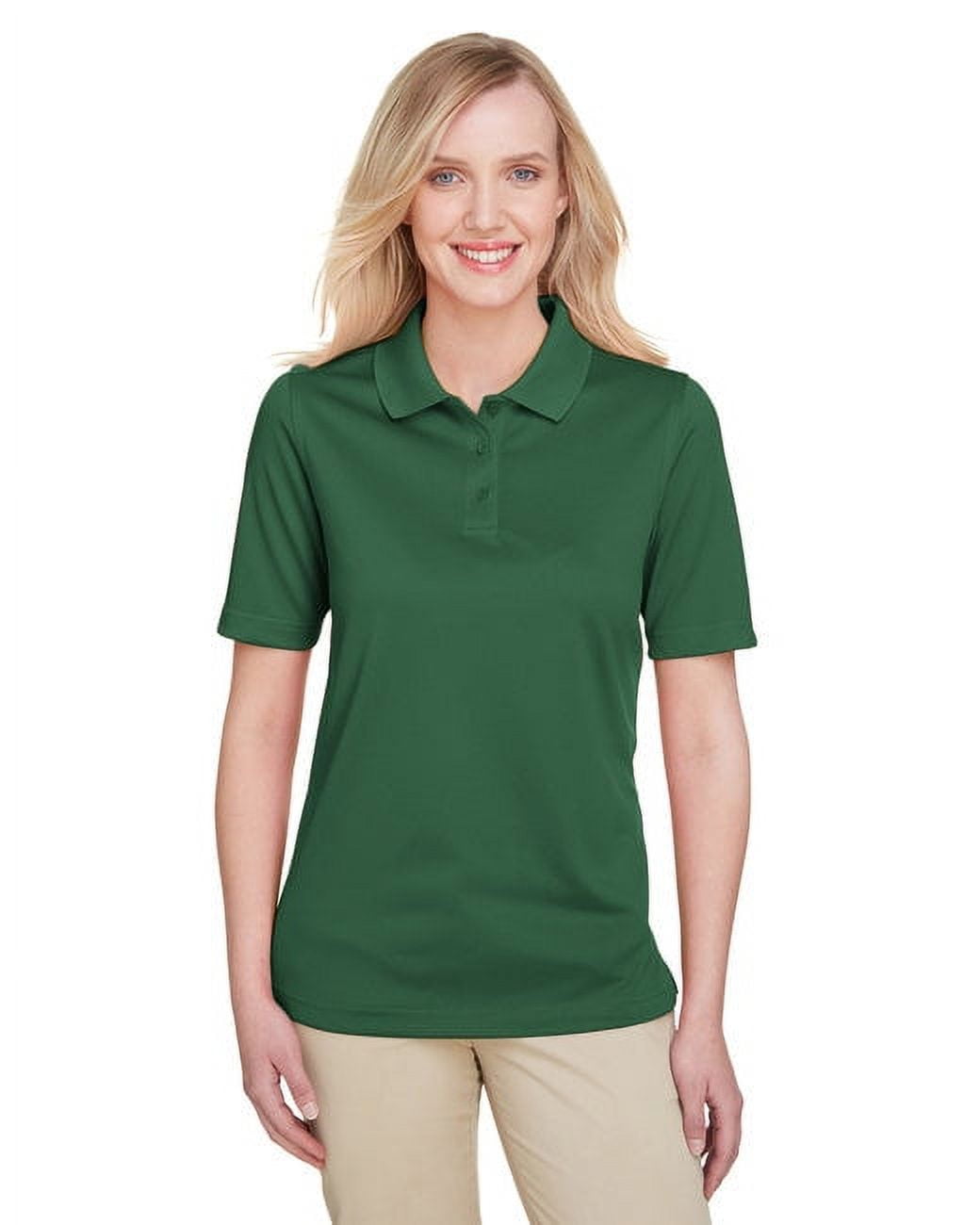Harriton M348W Women's Advantage Snag Protection Plus Polo-Dark Green-S ...