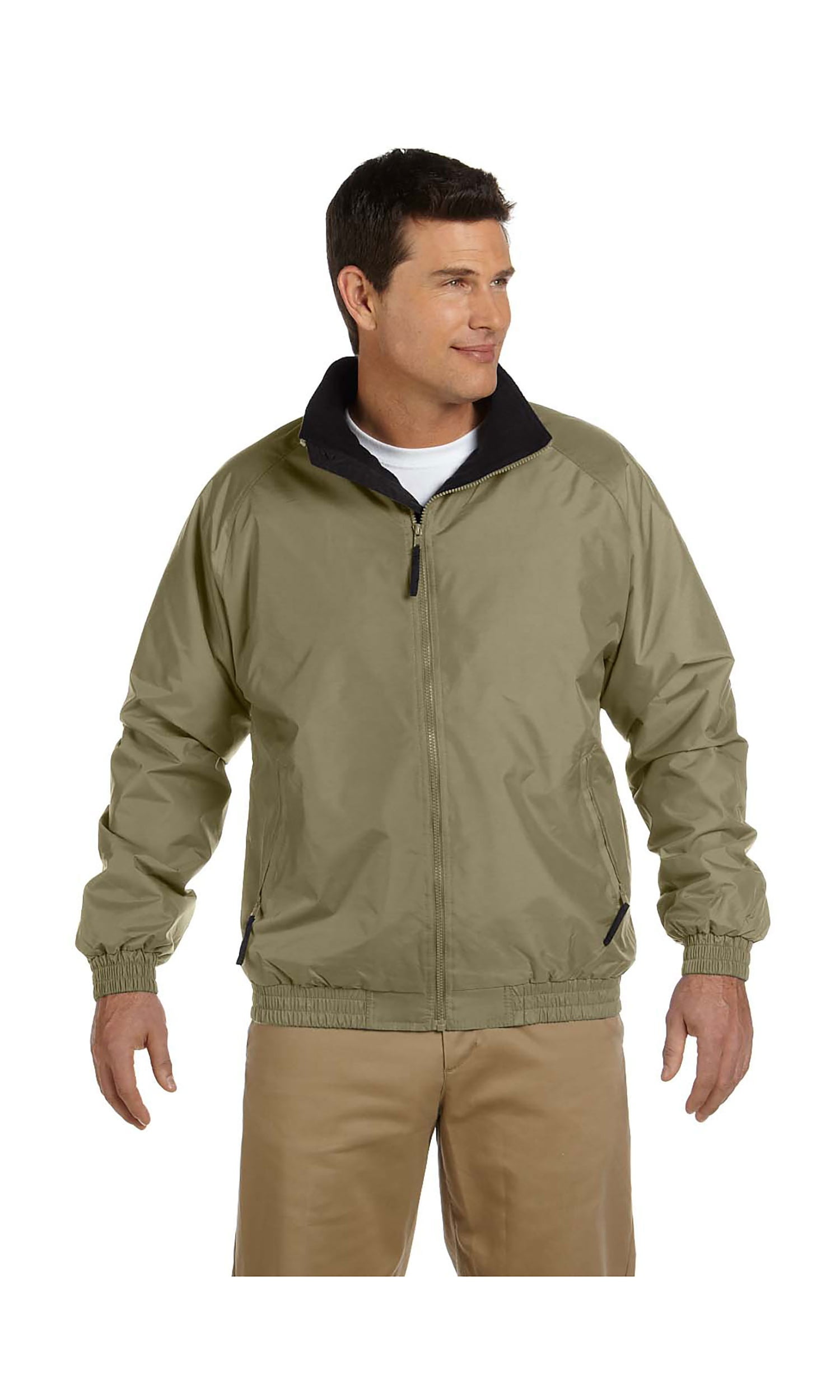 Harriton Men's Nylon Mock Collar Fleece Jacket, Style M740 - Walmart.com