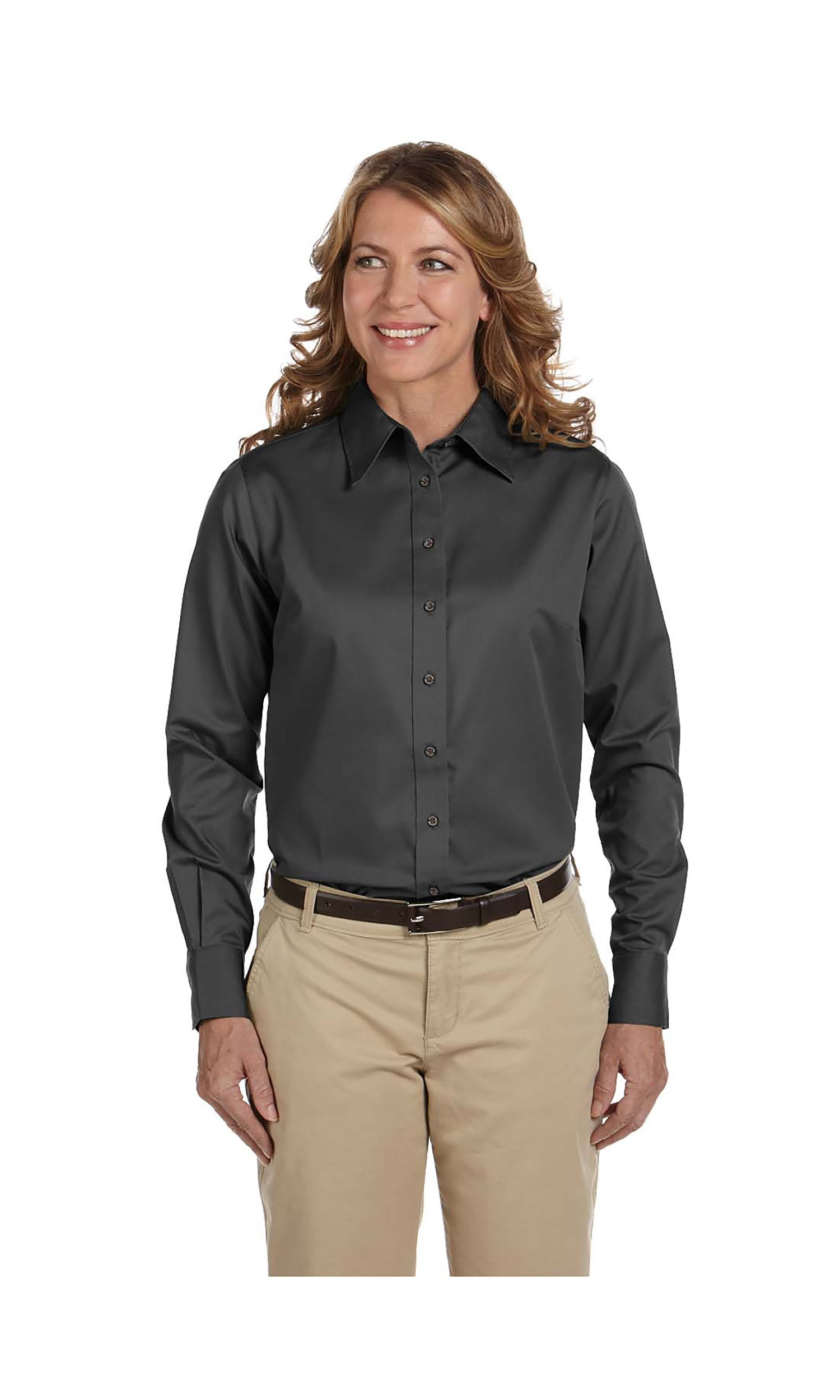 Harriton Women's Stain-Resist Twill Dress Shirt, Style M500W - Walmart ...