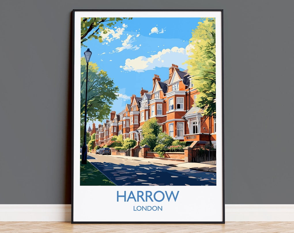 Harrow Travel Print, Travel Poster Of Harrow, London Poster, Harrow ...
