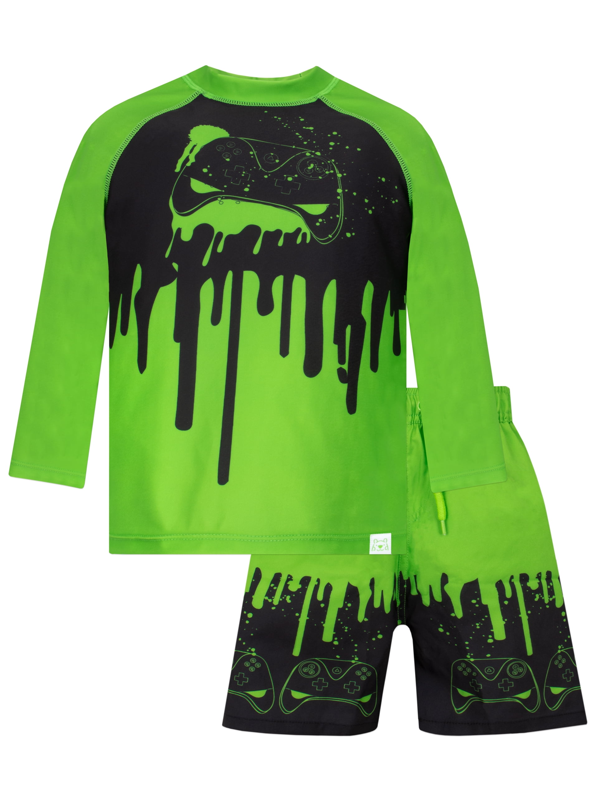 Harry Bear Boys Gaming Swim Set Green Sizes 6-14 - Walmart.com