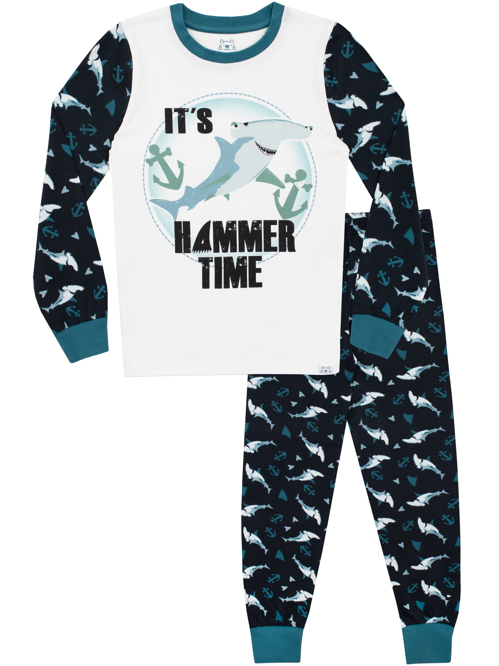 Harry Bear Boys Hammerhead Shark Long Sleeve Pajamas Sizes 7-14 ...