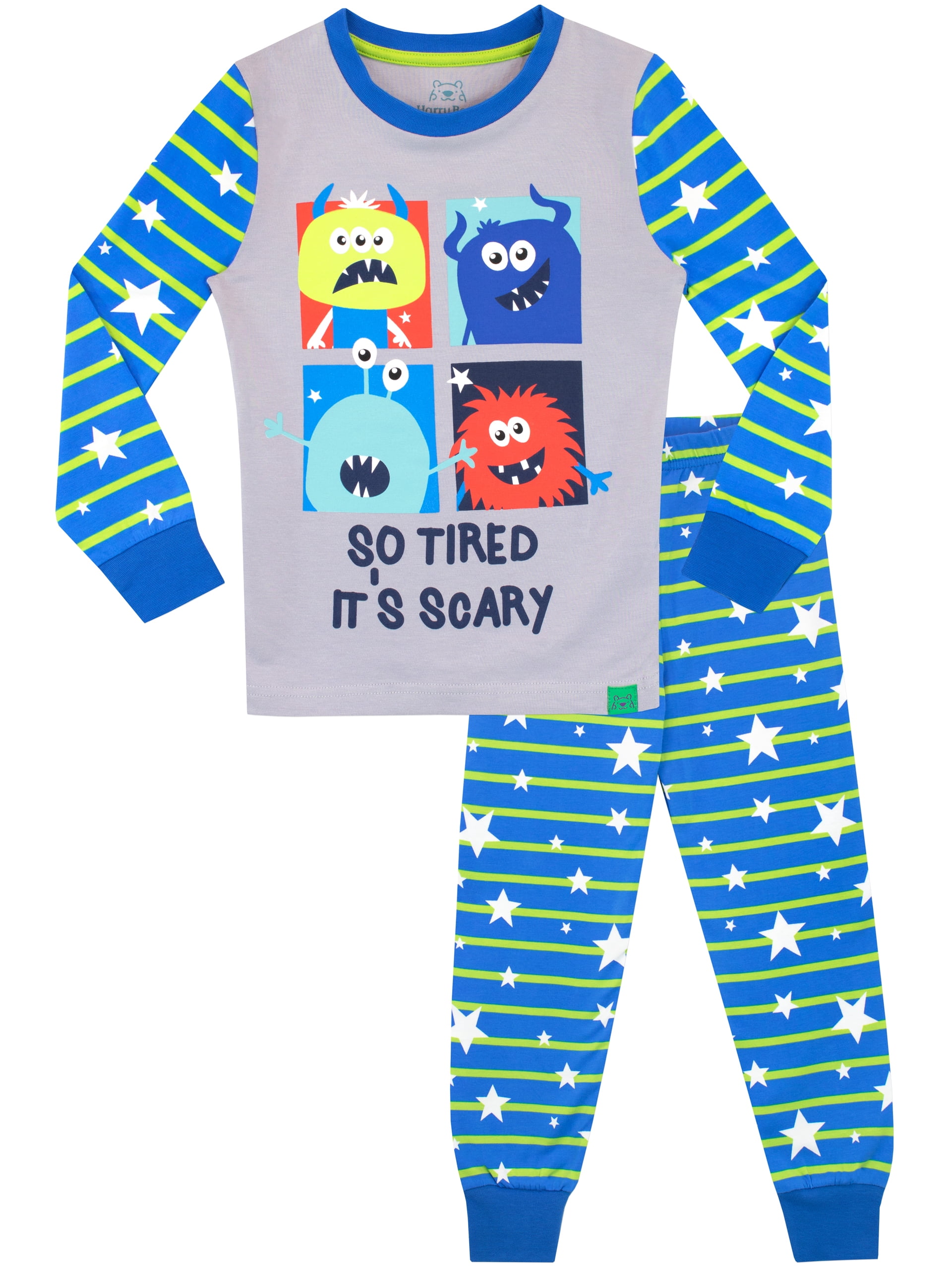 Harry Bear Boys Monster So Tired Long Sleeve Pajamas Sizes 2T-6 ...