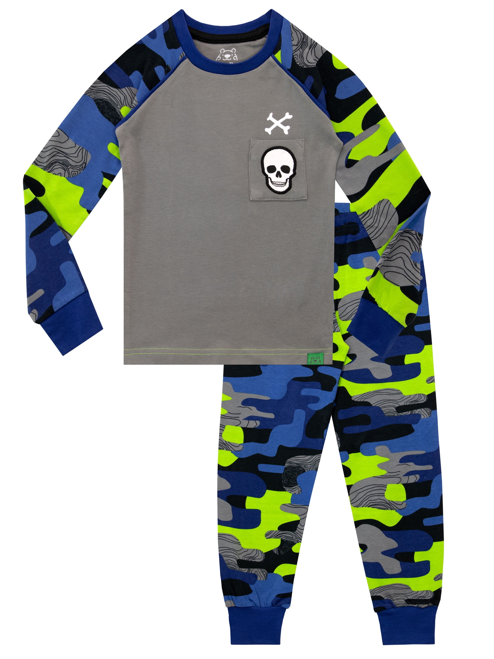 Harry Bear Boys Skull Pocket Long Sleeve Pajamas Sizes 6-12 - Walmart.com