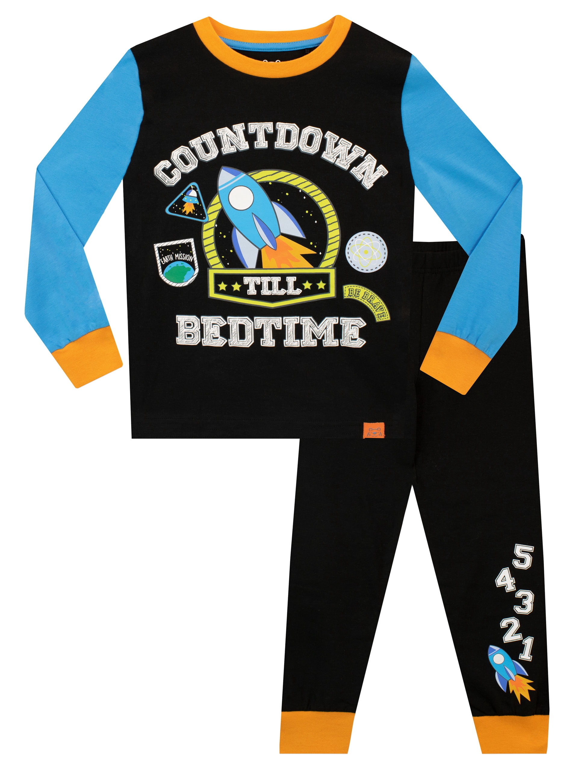 Harry Bear Boys Space Countdown Til Bedtime Long Sleeve Pajamas Sizes ...