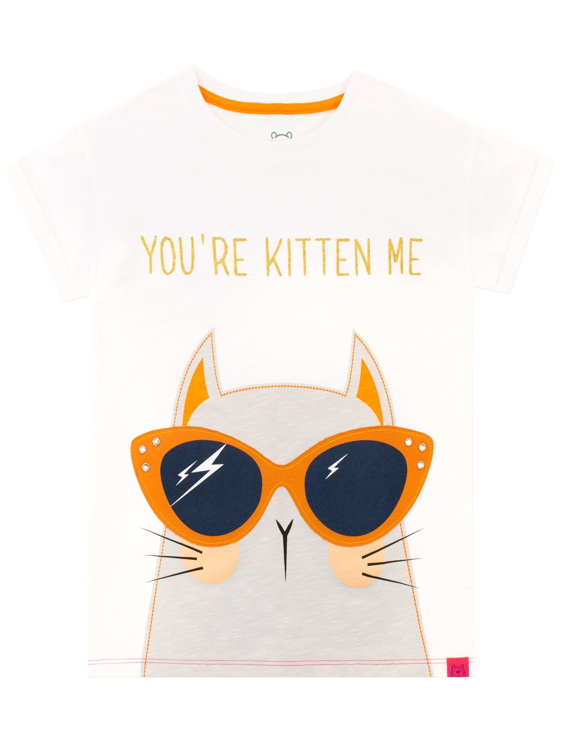 Harry Bear Girls Kitten Short Sleeve T-Shirt Sizes 6-12 - Walmart.com