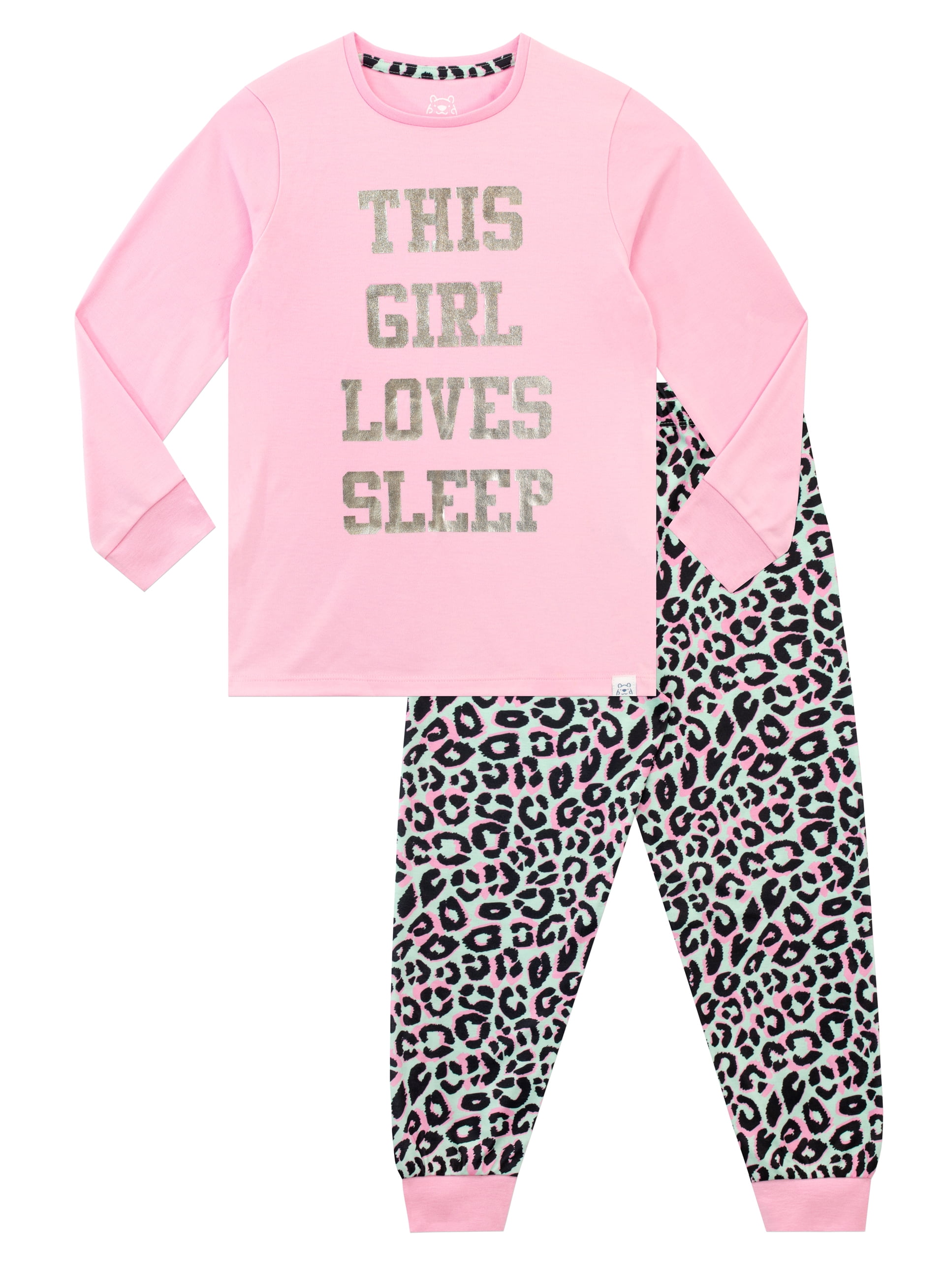 Harry Bear Kids PJs Sleepwear - Girls 'This Girl Loves Sleep' Long ...