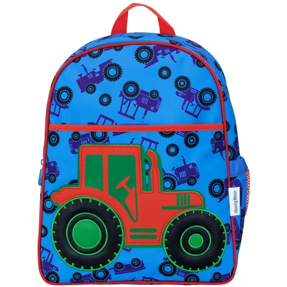 Harry Bear Tractor Backpack for Kids, Blue Rucksack with Farm Machine ...