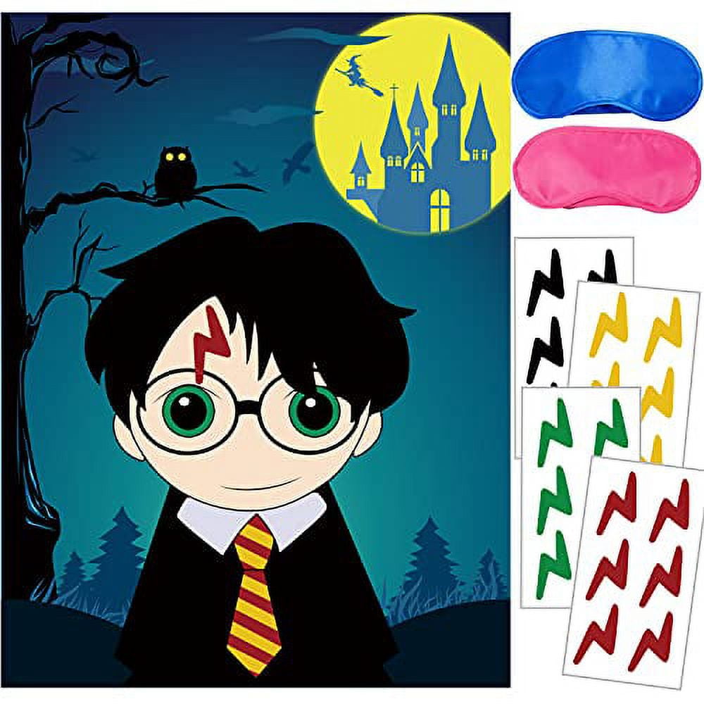 Harry Birthday Party Supplies, Party Games Pin The Scar on Harry, 24PCS ...