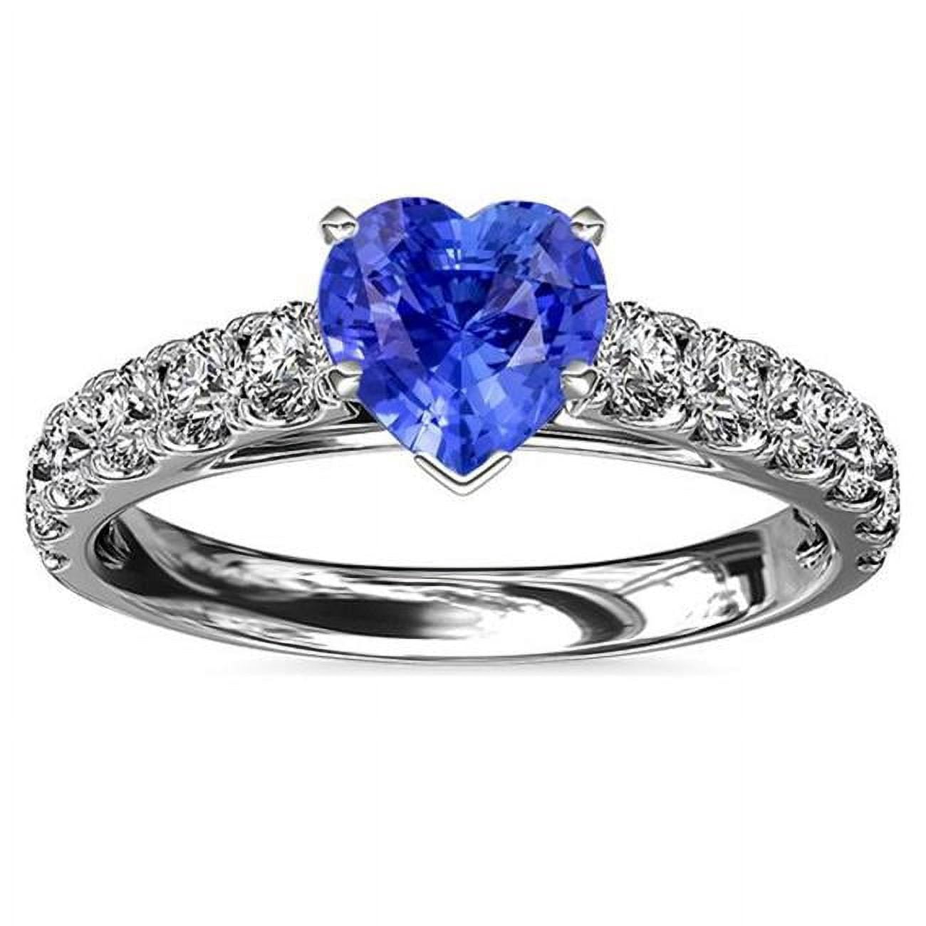 Harry Chad Enterprises 3.50 CT Heart Solitaire Natural Blue Sapphire ...