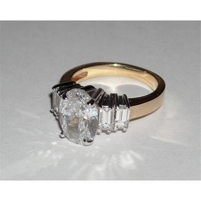 Harry Chad Enterprises 50599 Oval Antique Look 1.51 CT Two Tone Diamond ...