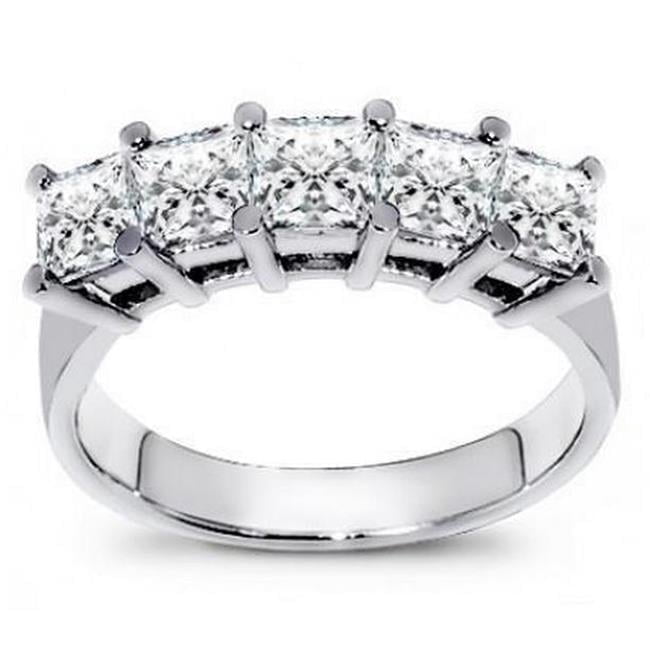 Harry Chad Enterprises 50776 3 CT Princess Cut Five Stone Diamond Band ...