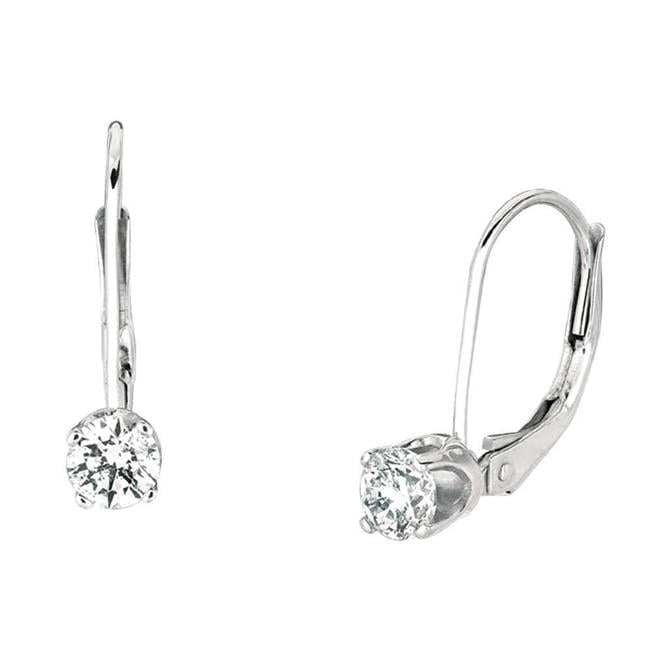 Harry Chad Enterprises 51021 Round Diamonds 0.50 CT Leverback Pair ...