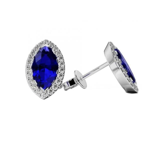 Harry Chad Enterprises 52133 4.50 CT Sri Lanka Sapphire & Halo Diamond ...