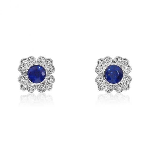 Harry Chad Enterprises 53567 3.20 CT Ceylon Sapphire with Halo Diamond ...