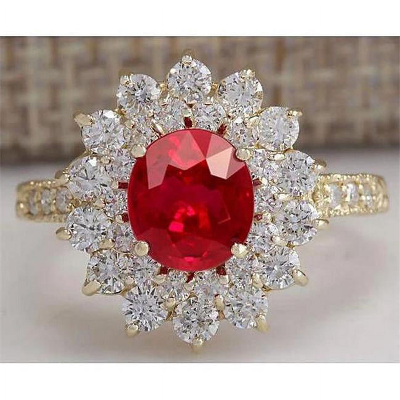 Harry Chad Enterprises 55382 12 CT Red Ruby with Diamonds Wedding Ring ...