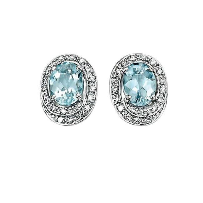 Harry Chad Enterprises 61682 4.50 CT Aquamarine & Diamonds Lady Stud ...