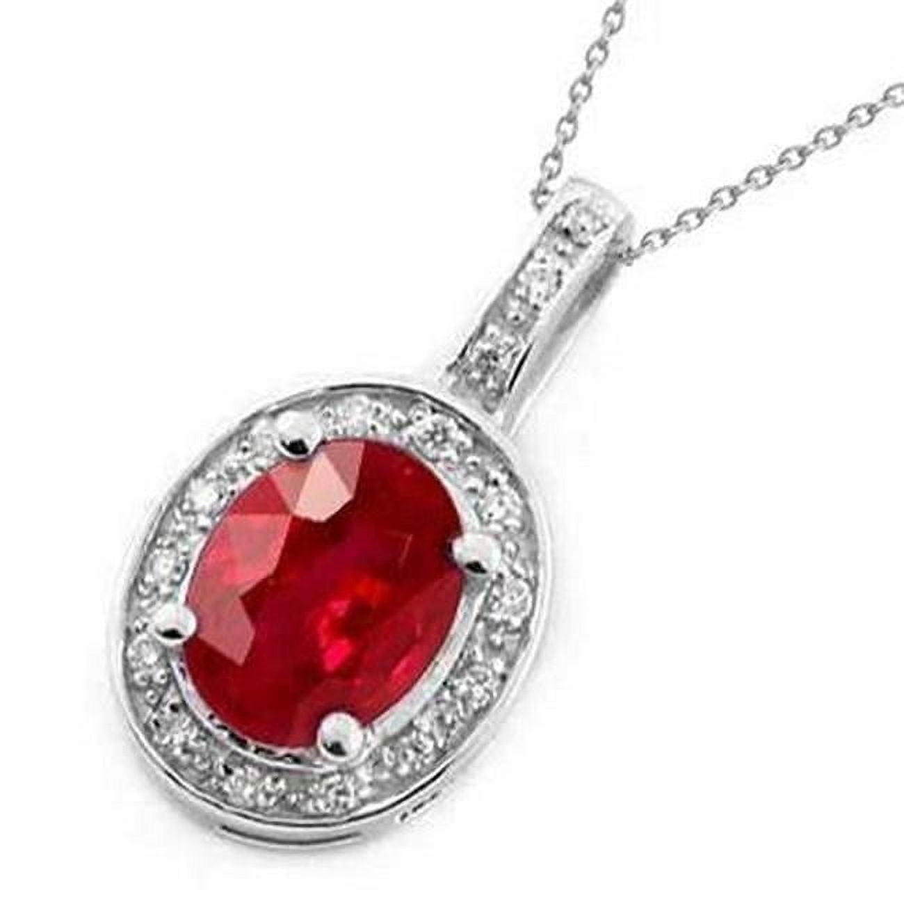 Harry Chad Enterprises 62969 4.80 CT Ruby & Diamonds Pendant Necklace ...