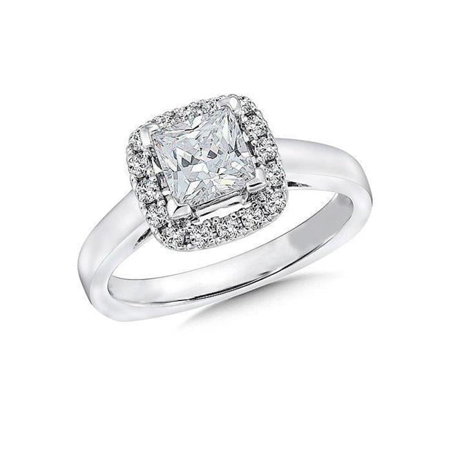 Harry Chad Enterprises 63301 Halo Princess & Round 2.30 CT Diamond Ring ...