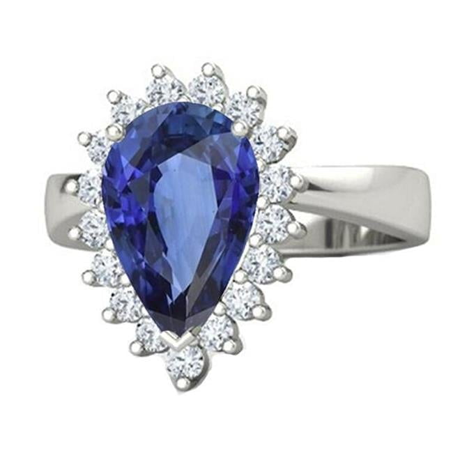 Harry Chad Enterprises 66727 5 CT Ladies Halo Flower Style Ceylon ...