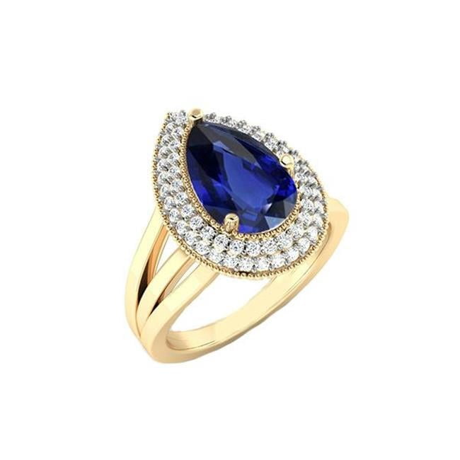 Harry Chad Enterprises 66738 4 CT Double Triple Shank Ceylon Sapphire ...