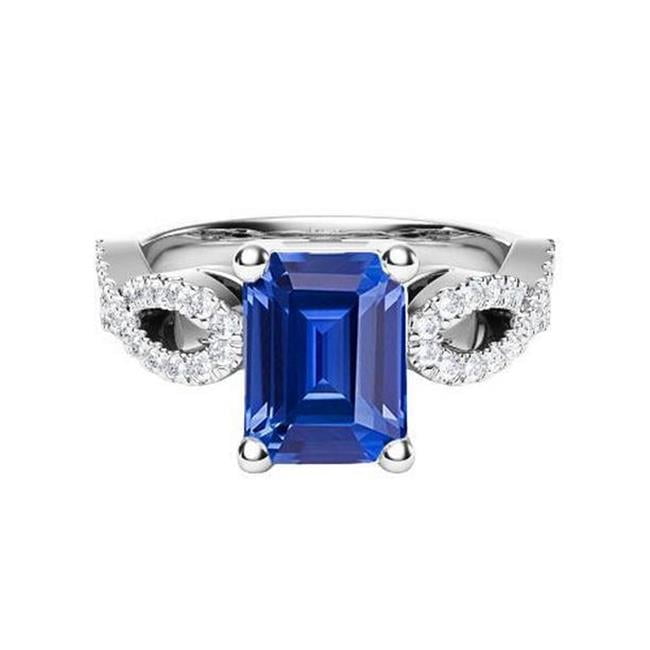 Harry Chad Enterprises 68058 3 CT Emerald & Round Infinity Style Ceylon ...