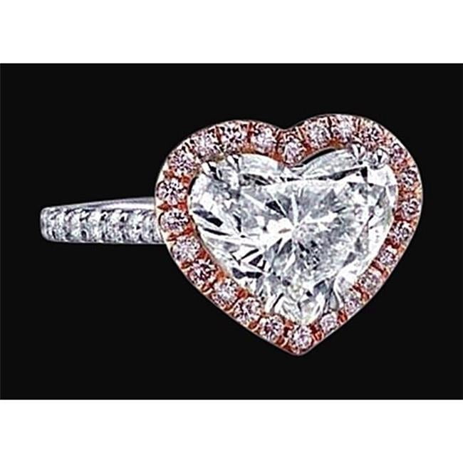 Harry Chad Enterprises 943 2.50 CT Heart Center Diamond Halo Ring, 14K ...
