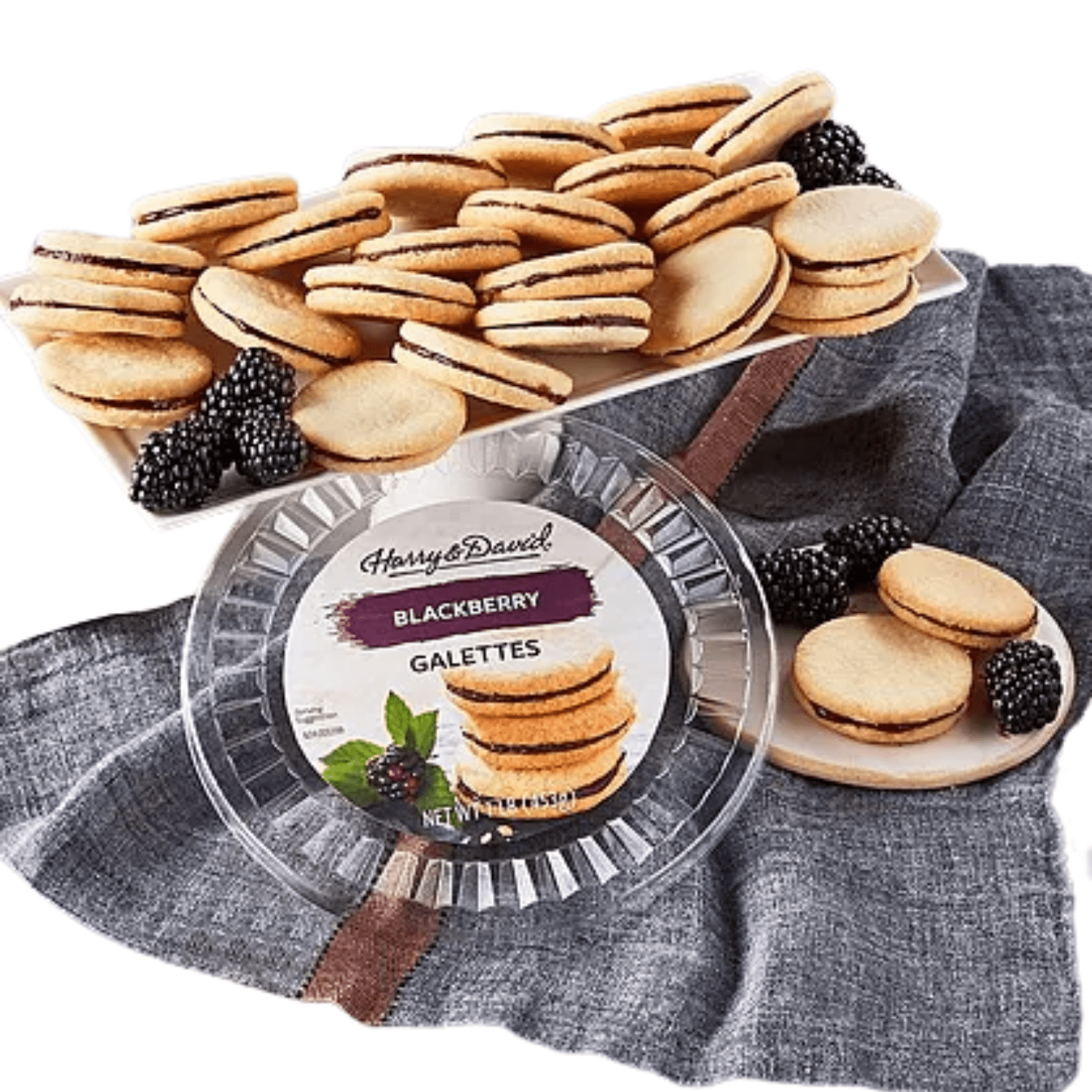Harry & David Blackberry Galette Cookie Tub, 24 Cookies, Gourmet Butter ...