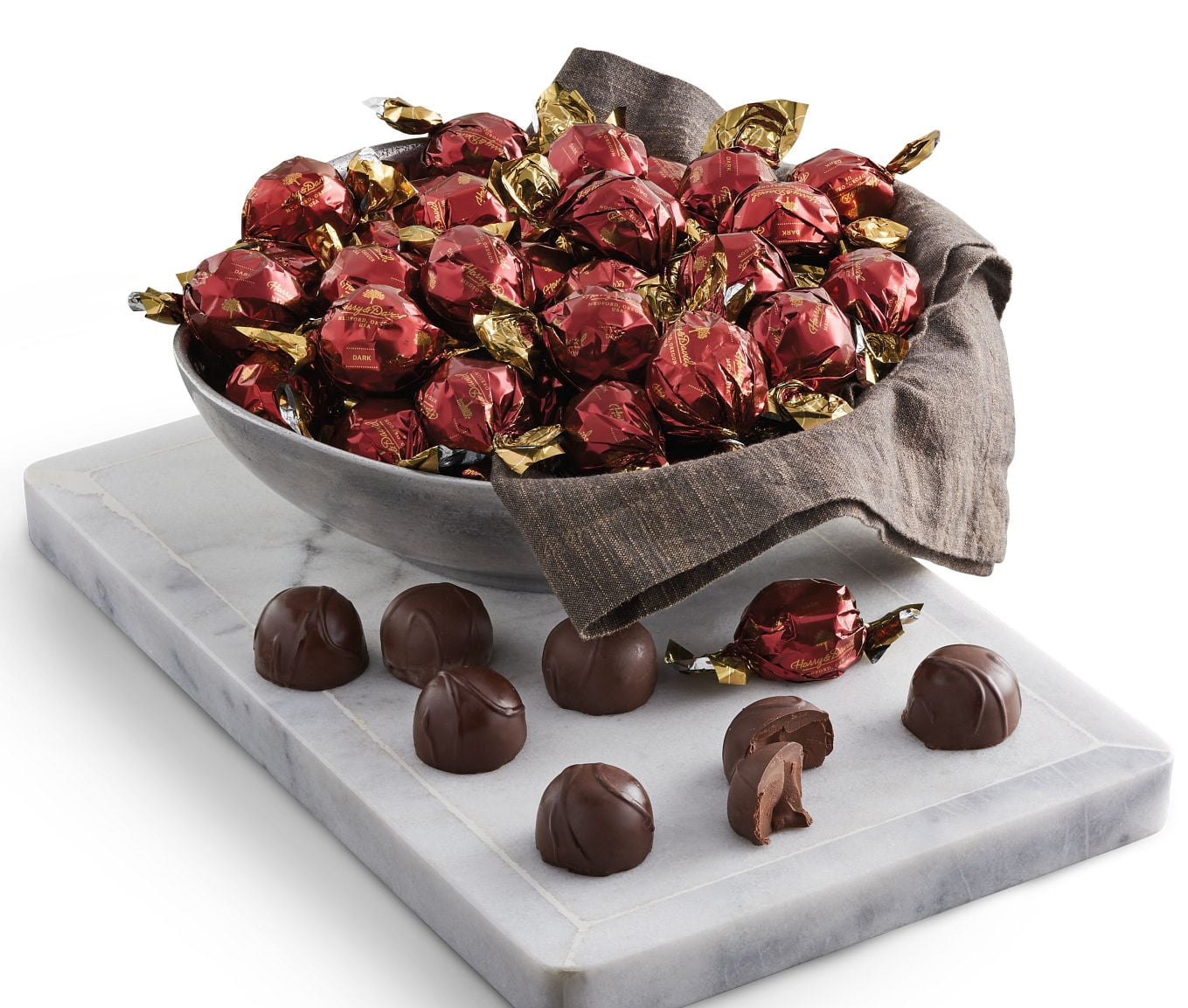 Harry & David Dark Chocolate Truffles, 50-Count Bulk Bag, Gourmet Dark ...