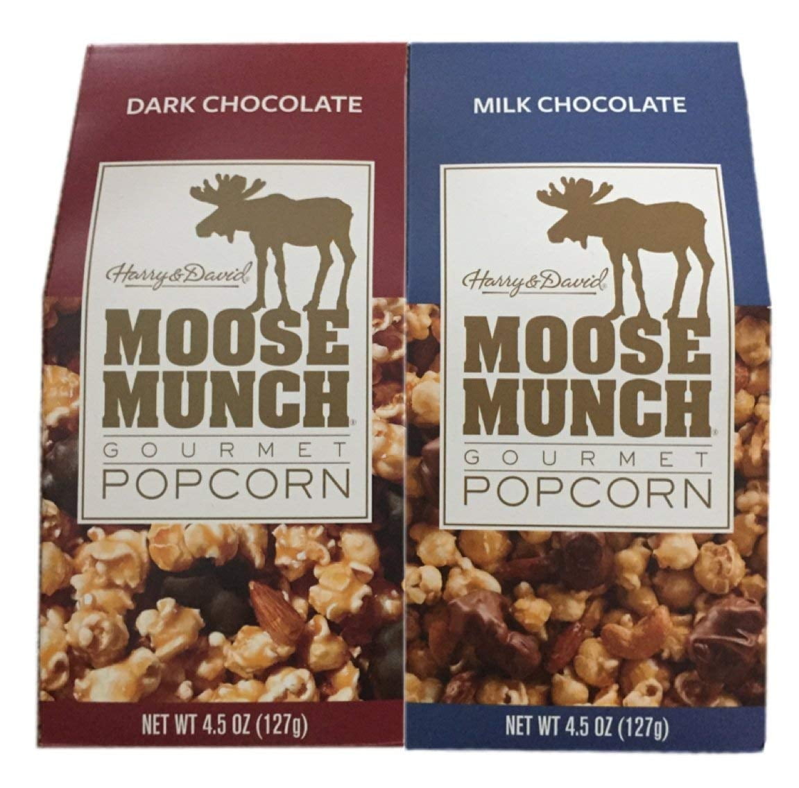 Harry & David Moose Munch Gourmet Popcorn, Dark Chocolate and Milk ...