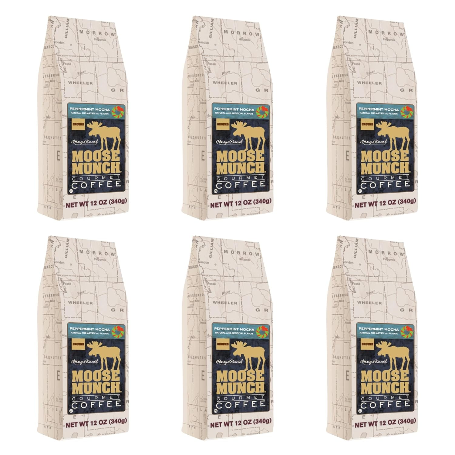 Harry & David Moose Munch Peppermint Mocha Flavored Gourmet Ground ...