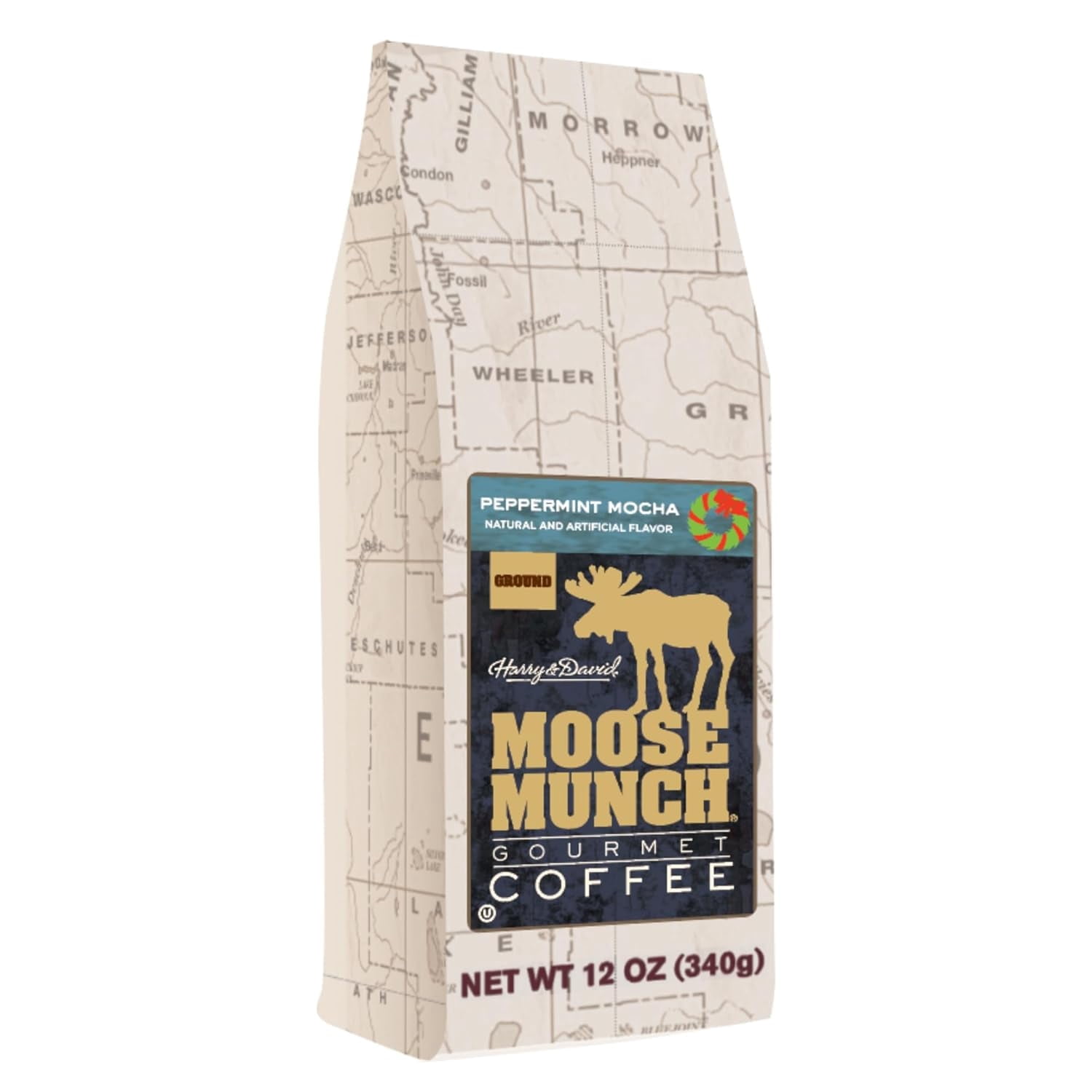 Harry & David Moose Munch Peppermint Mocha Ground Coffee, 12 Ounce ...