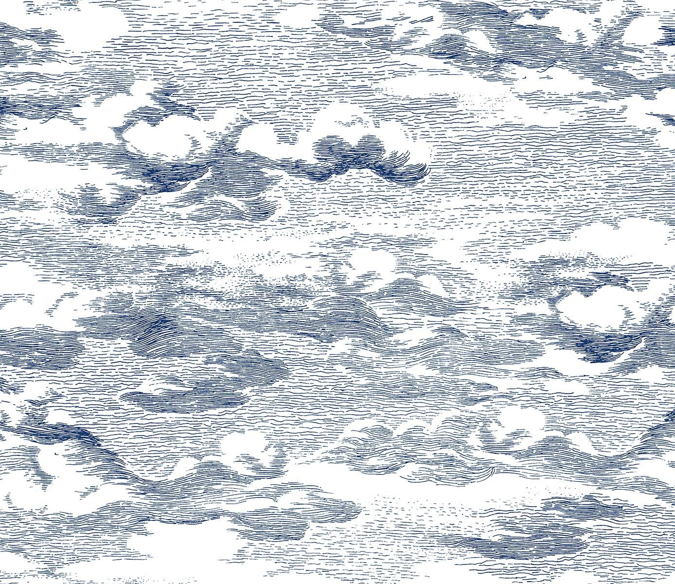 Harry & Grace Blue Clouds Peel And Stick Wallpaper - 20.5 ft. W x 18 ft ...