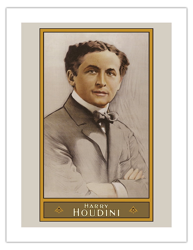 Harry Houdini - Illusionist and Stunt Performer - Vintage Magic Poster ...