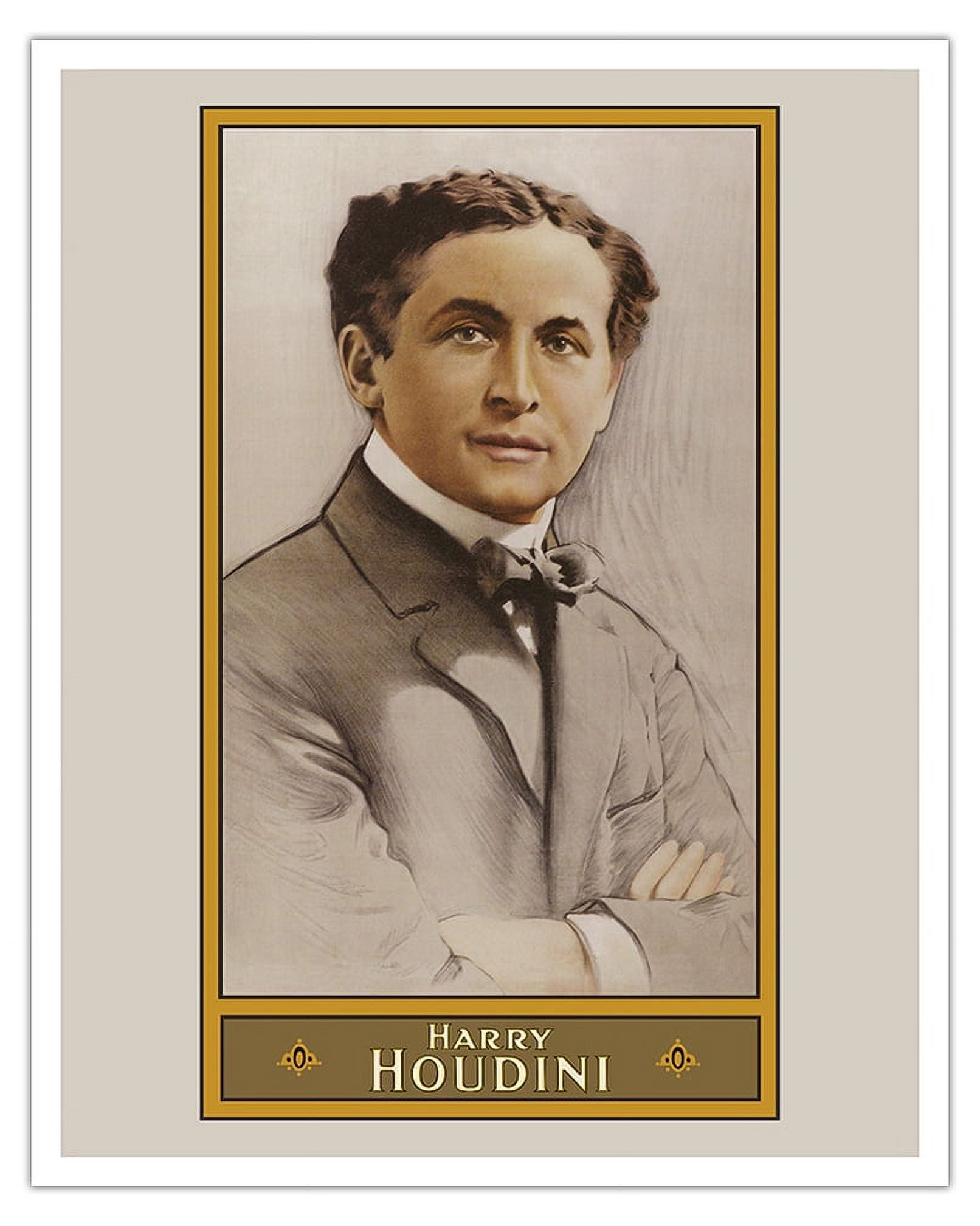 Harry Houdini - Illusionist and Stunt Performer - Vintage Magic Poster ...