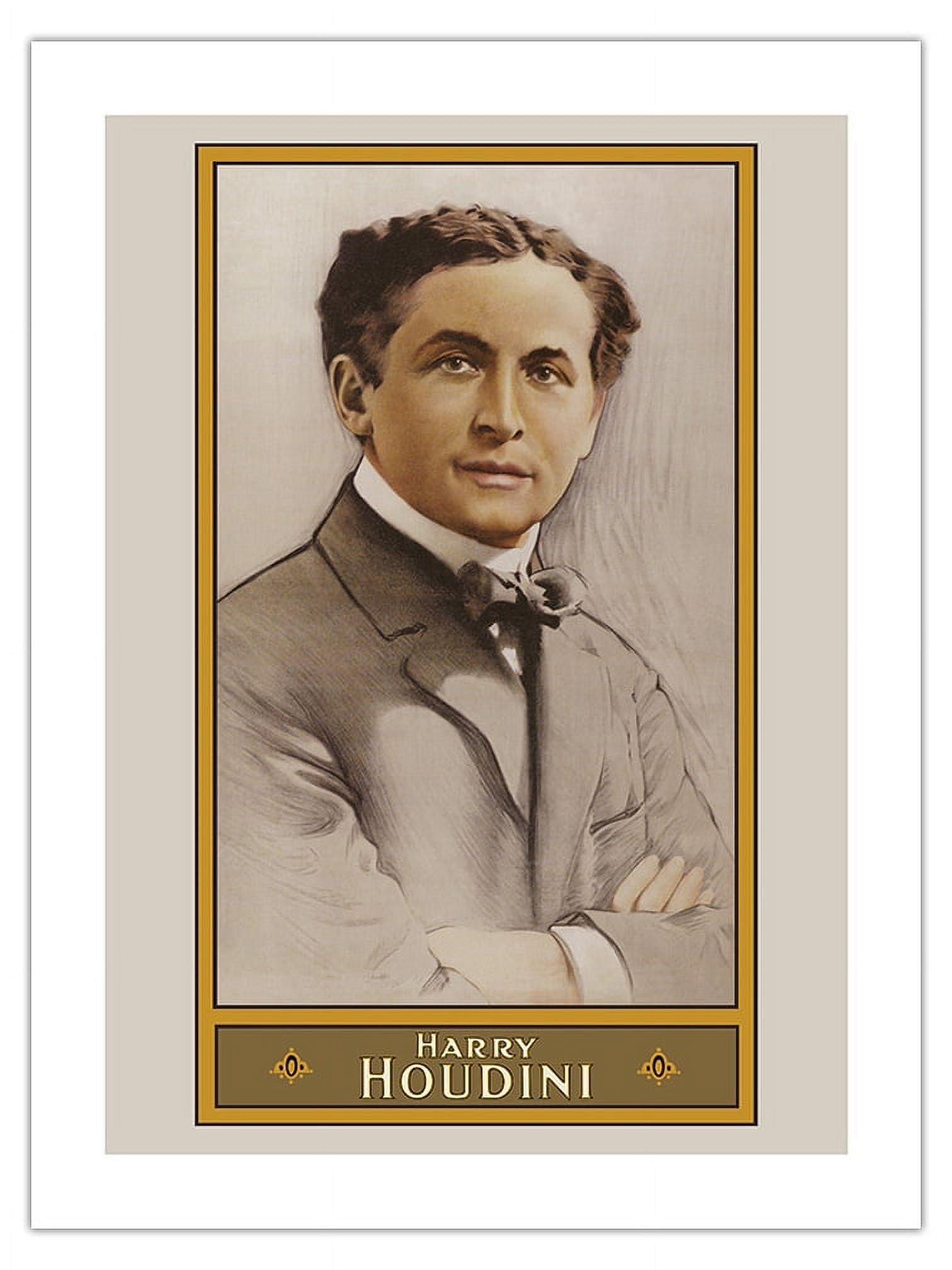 Harry Houdini - Illusionist and Stunt Performer - Vintage Magic Poster ...