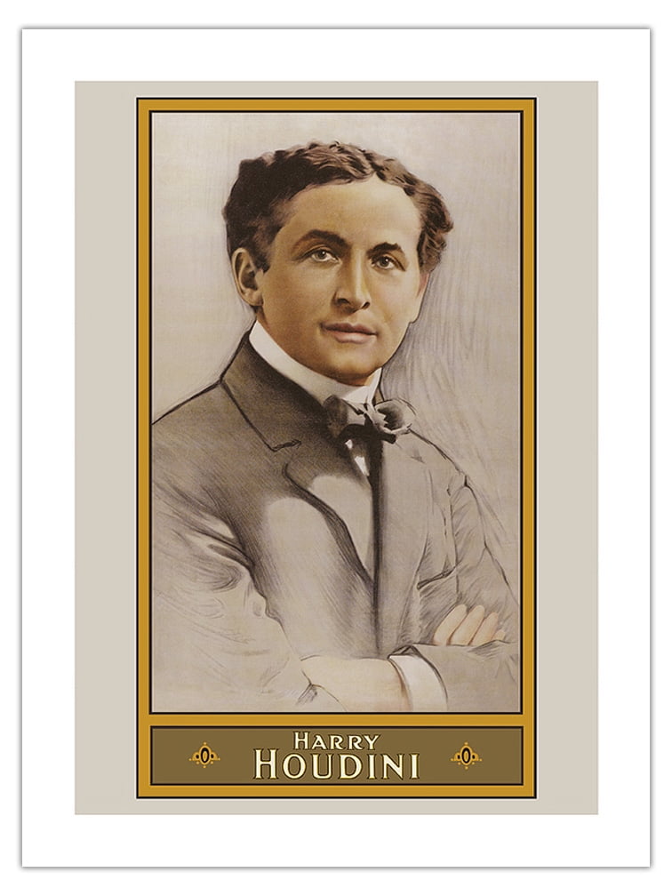 Harry Houdini - Illusionist and Stunt Performer - Vintage Magic Poster ...