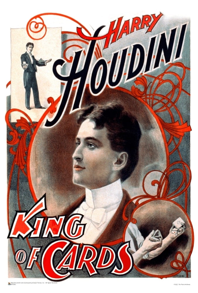 Harry Houdini - King of Cards Mini Poster 12" x 18" - Walmart.com
