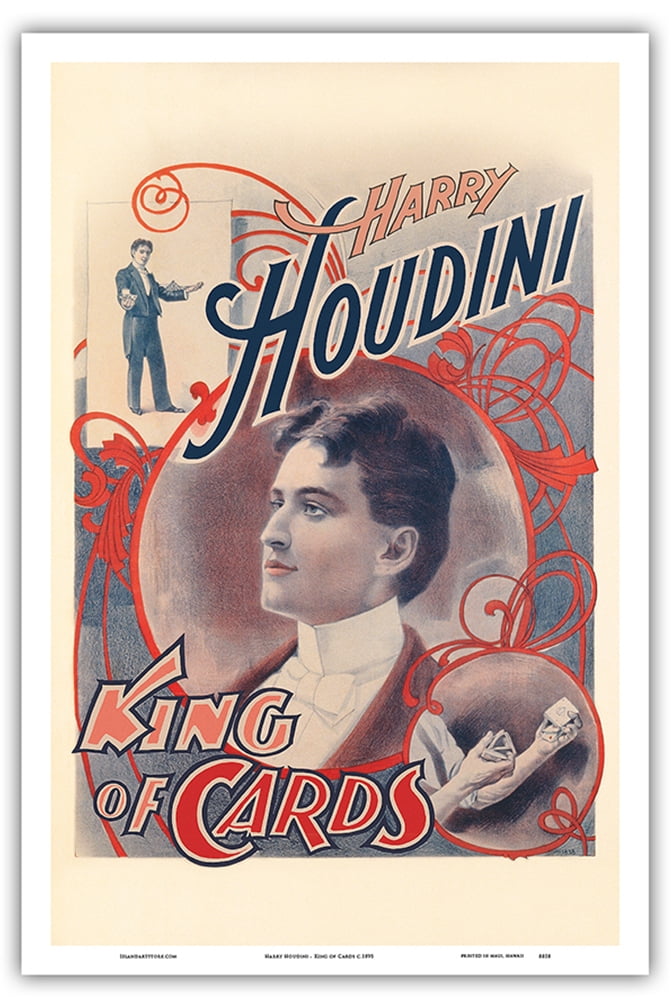 Harry Houdini - King of Cards - Vintage Magic Poster c.1895 - Master ...