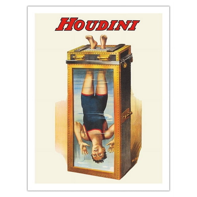 Harry Houdini - Water Torture Cell - Vintage Magic Poster c.1913 - Fine ...