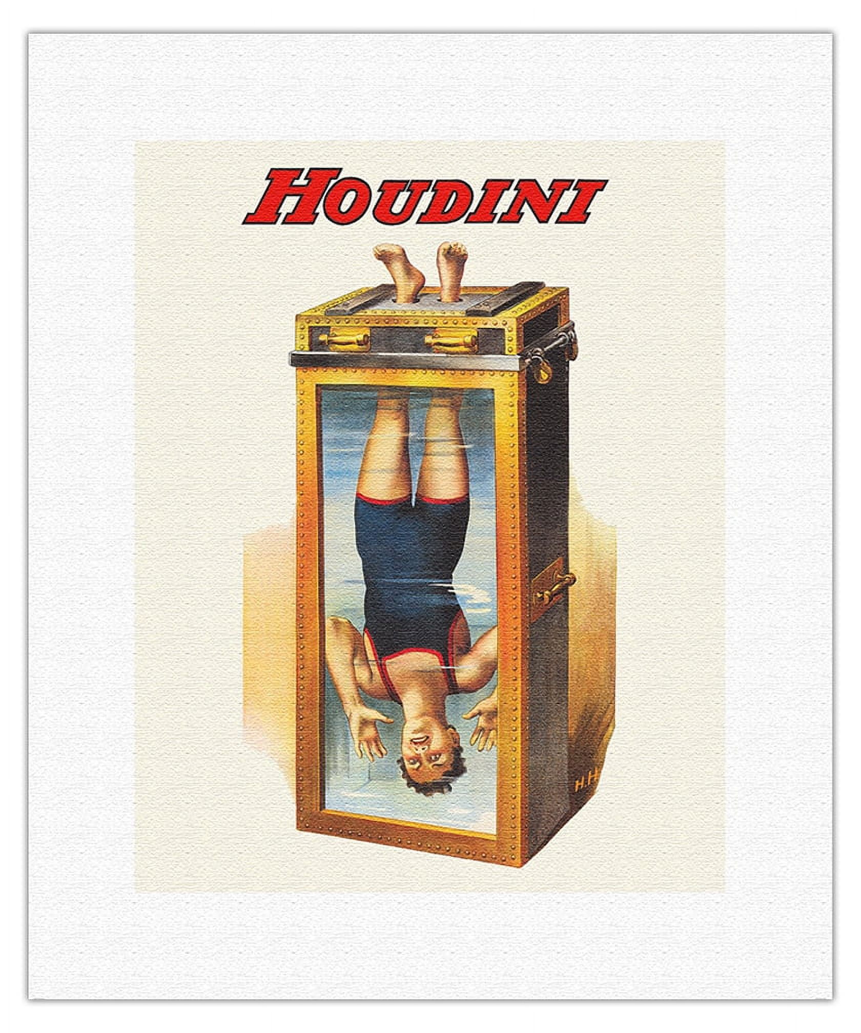 Harry Houdini - Water Torture Cell - Vintage Magic Poster c.1913 - Fine ...