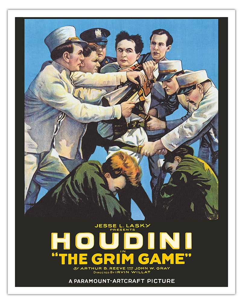 Harry Houdini in The Grim Game - Vintage Film Movie Poster c.1919 ...