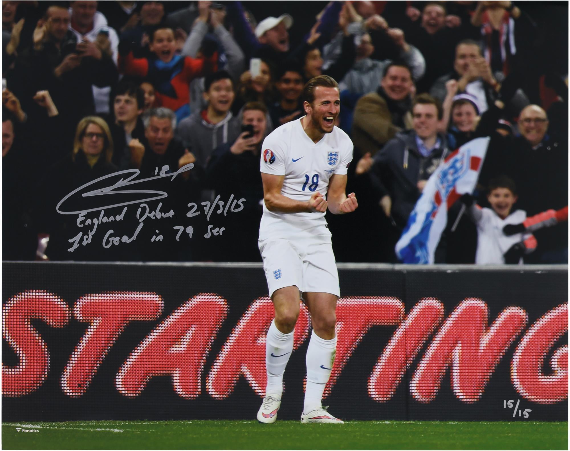 Harry Kane England National Team Autographed 16" x 20" Celebrating ...