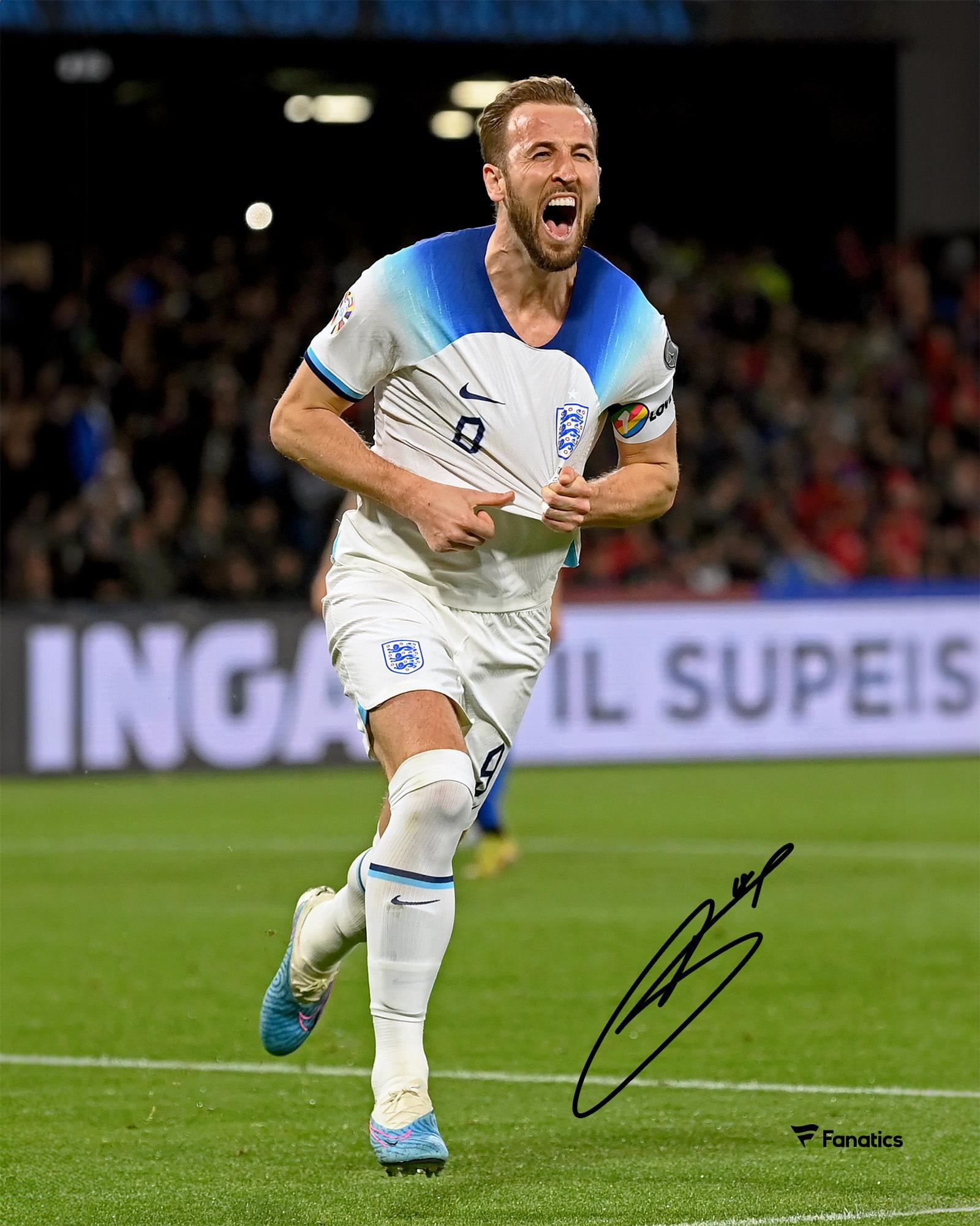 Harry Kane England National Team Autographed 8" x 10" White Jersey ...