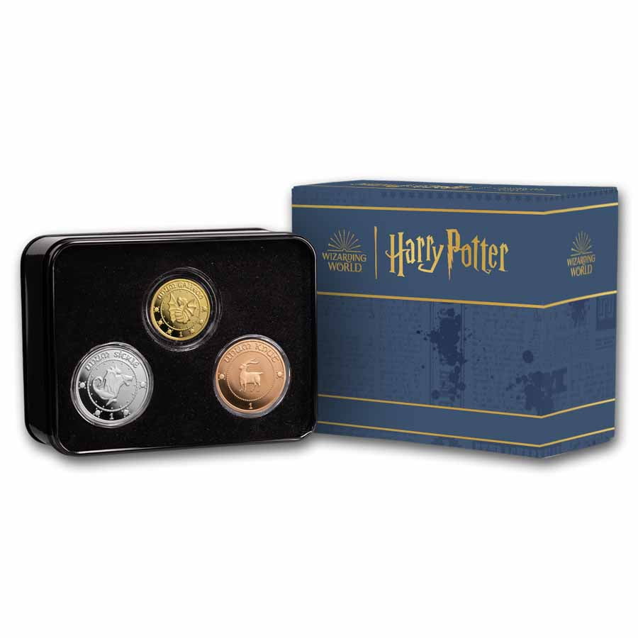 Harry Potter 1 oz Gold, Silver and Copper 3-Coin Proof Set - Walmart.com