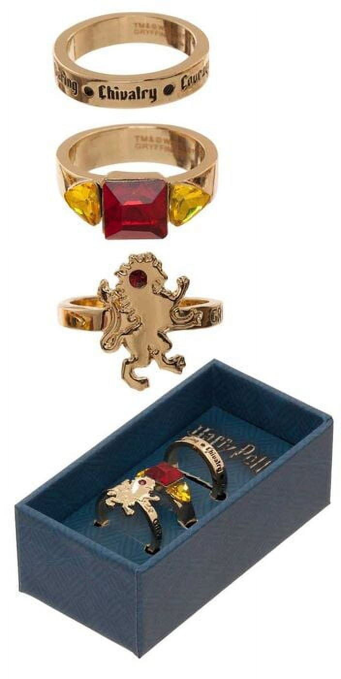 Harry Potter Gryffindor Ring Set 3 Pack in Gift Box - Walmart.com