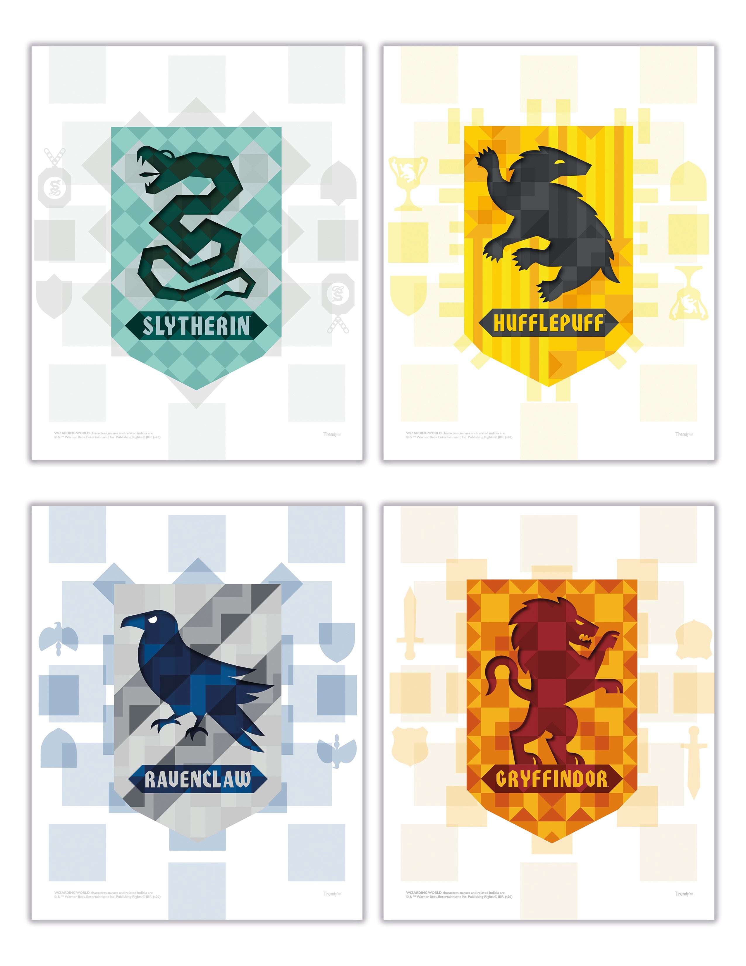 Harry Potter (Abstract Magic - Hogwarts Houses) TrendyPrint™ Wall Art ...