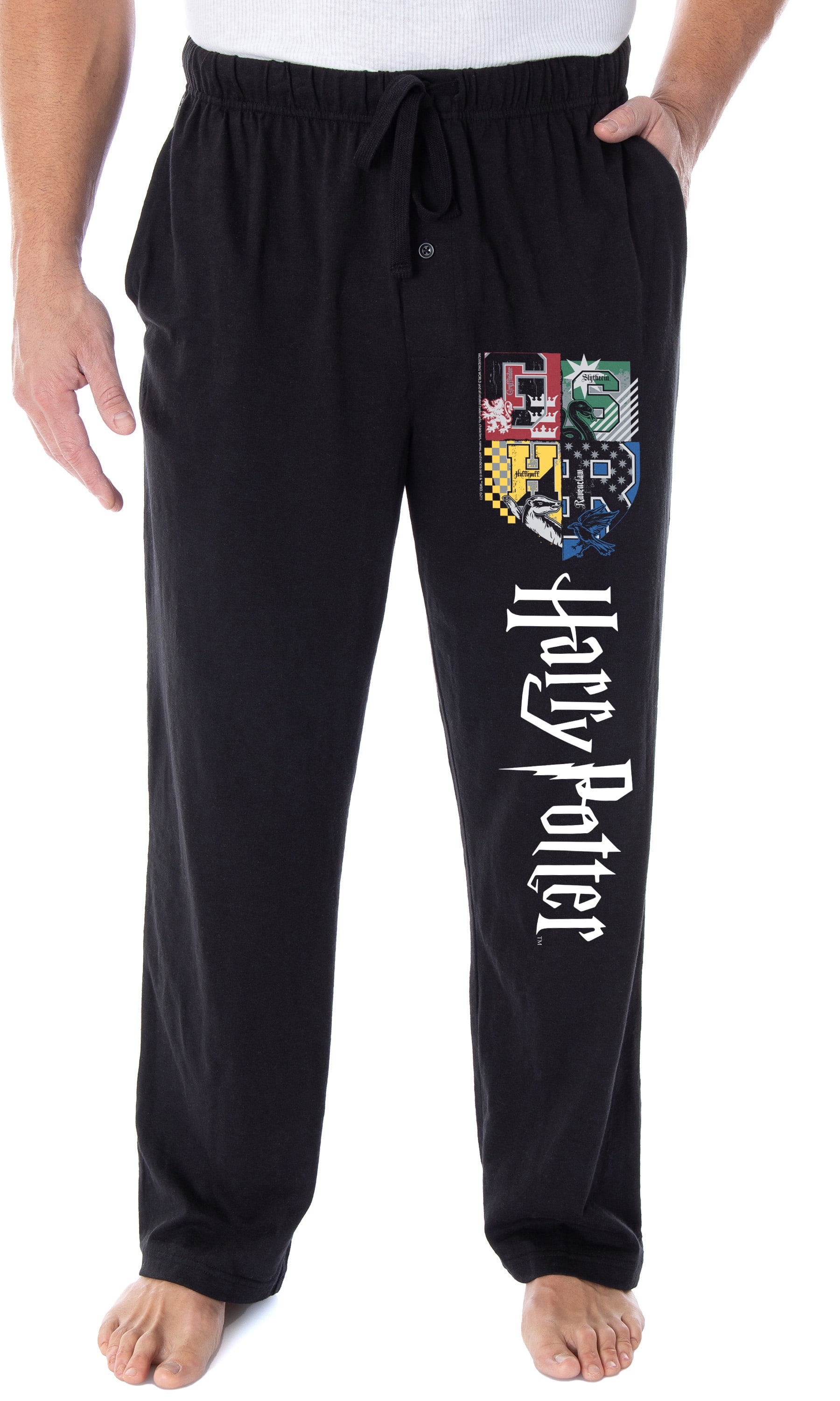 Harry Potter Men's Hogwarts Crest Pajama Lounge Pants, Slytherin ...
